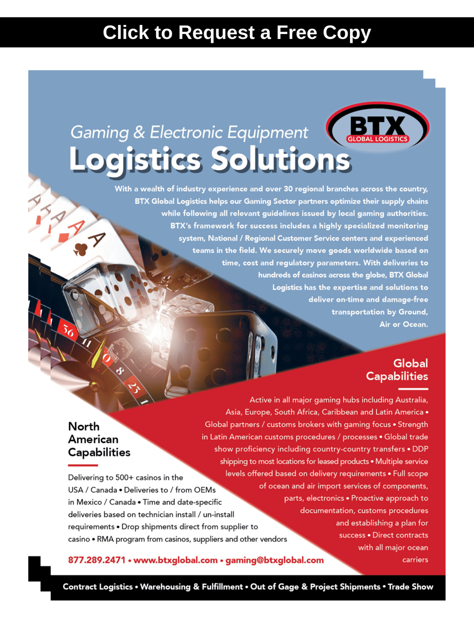 BTX Global Logistics at G2E - Gaming Equipment Logistics